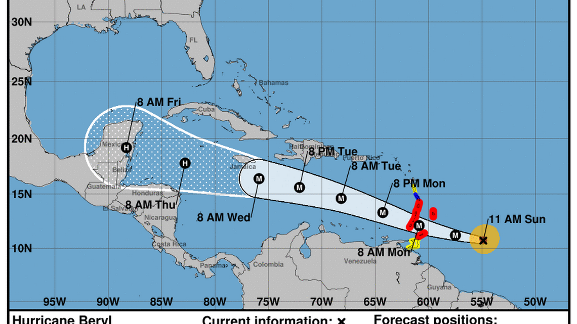 Granada en alerta por avance del huracán Beryl